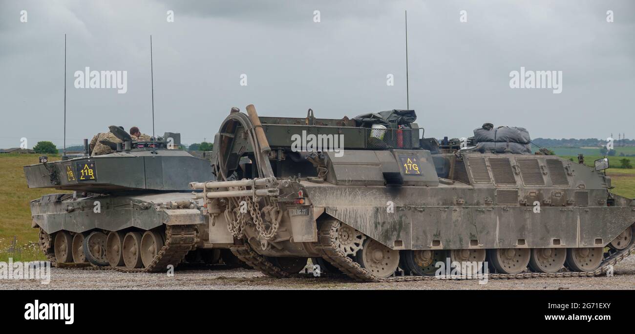 close up of a British Army Challenger Armored Repair and Recovery ...