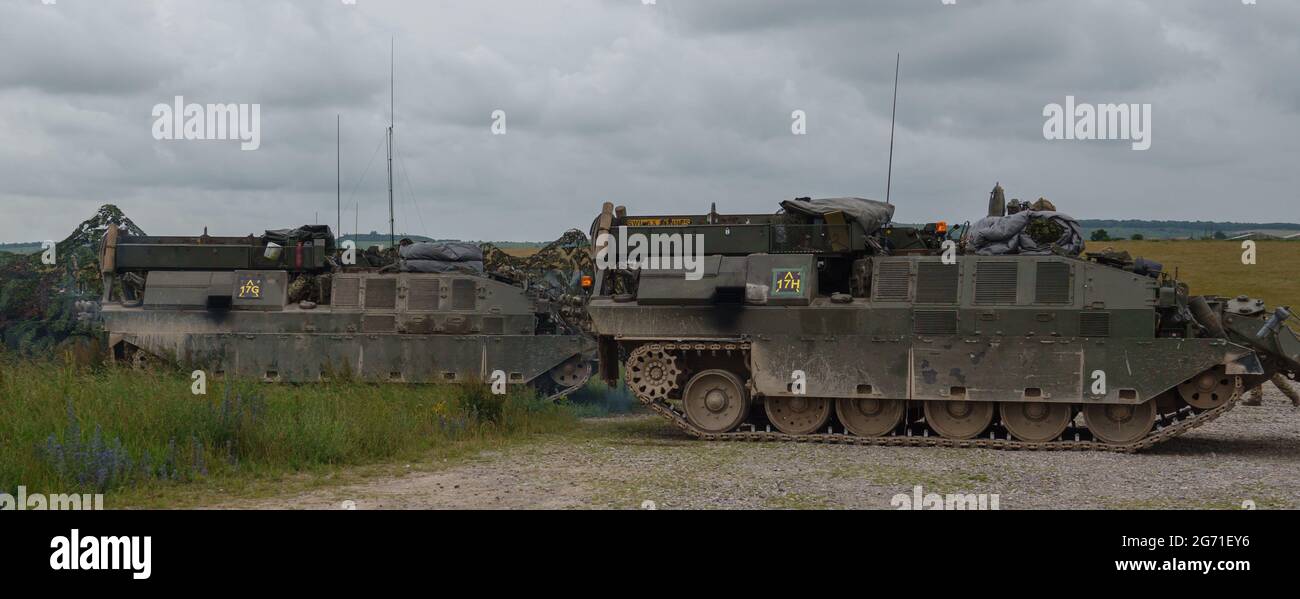 close up of a British Army Challenger Armored Repair and Recovery ...