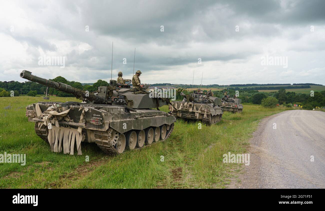 close up of a British Army military Challenger 2 Main Battle Tanks ...