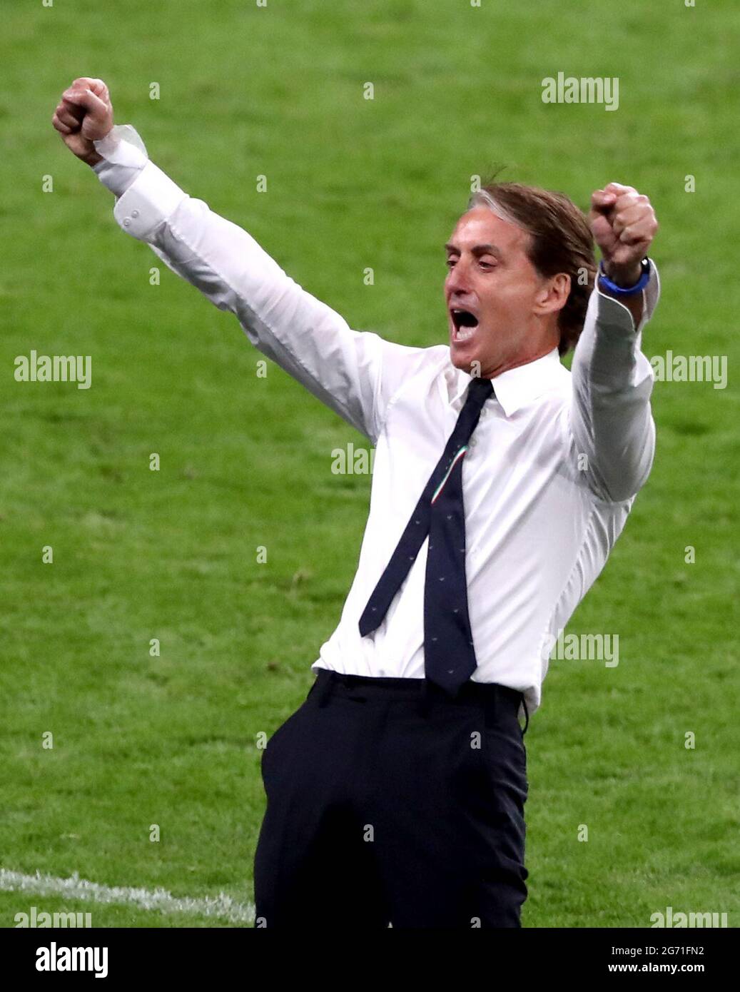 File photo dated 26-06-2021 of Italy manager Roberto Mancini celebrates ...