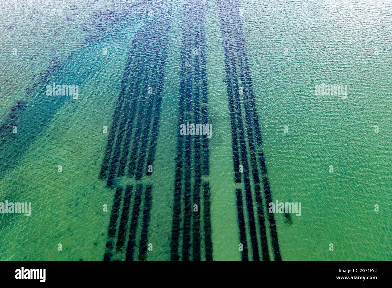 Aerial view of loyster farm by Ardara, County Donegal - Ireland Stock ...