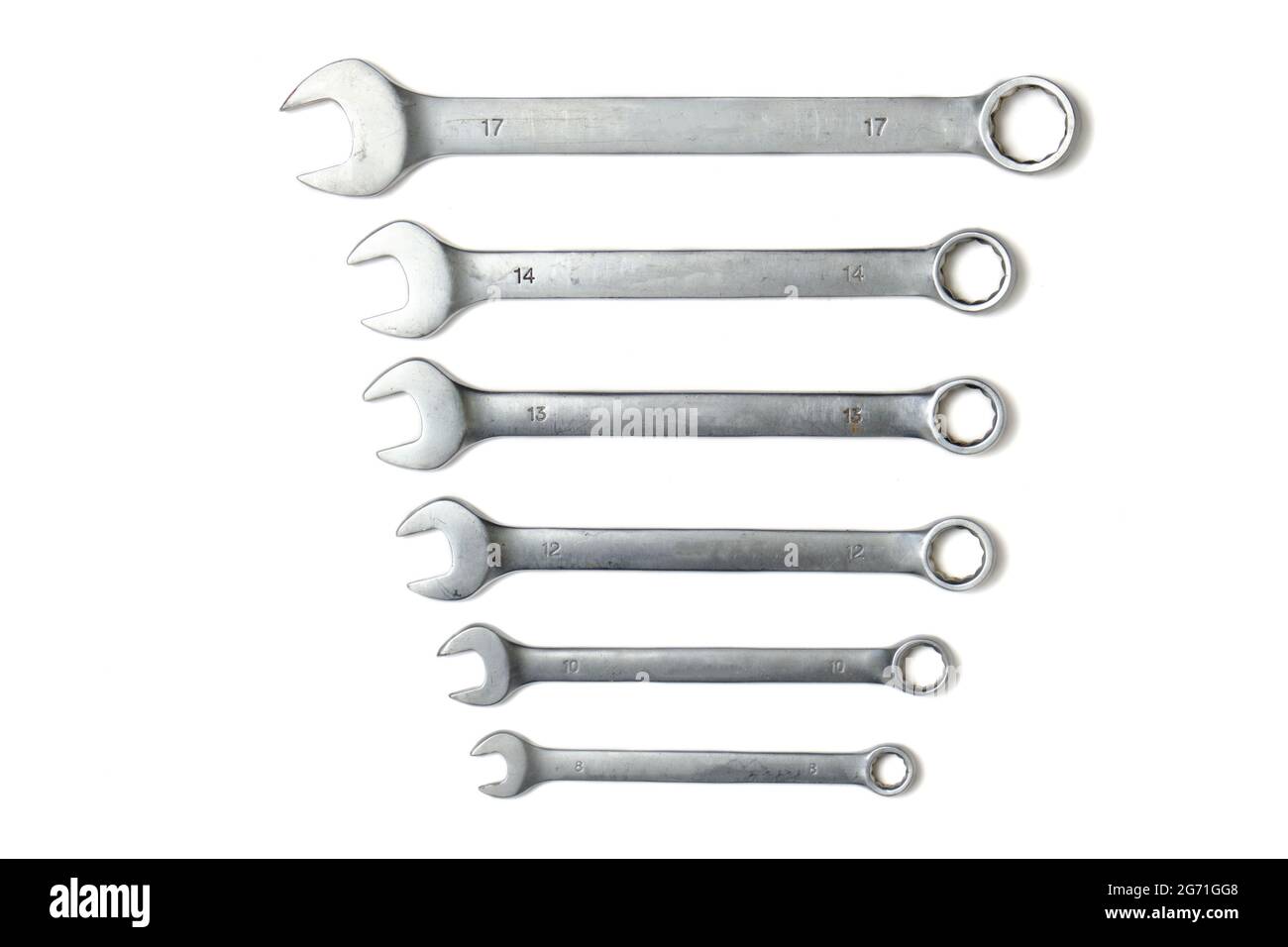 Set of wrenches on a white background Stock Photo - Alamy