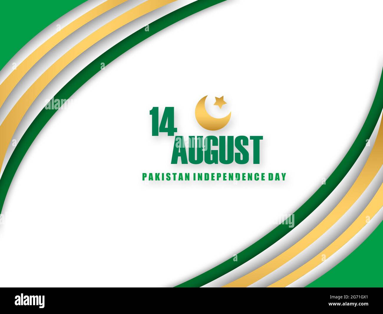14th August Happy Independence Day Pakistan Flat Design Stock Photo - Alamy
