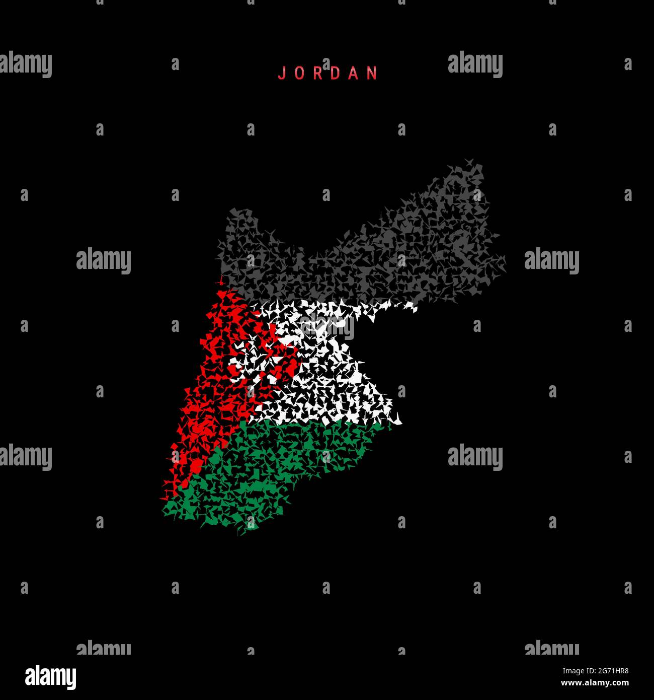 Jordan flag map, chaotic particles pattern in the colors of the ...