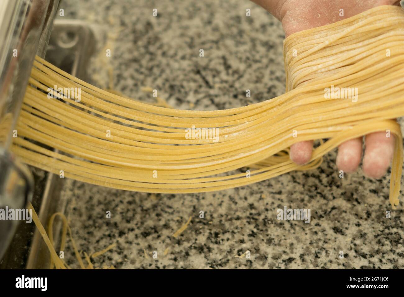 Closeup shot of homemade spaghetti Stock Photo - Alamy