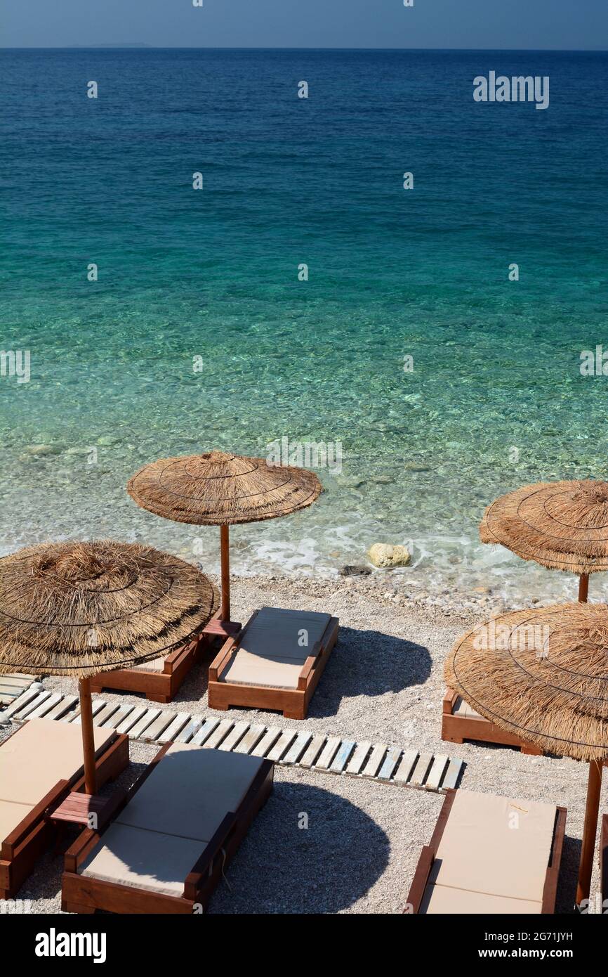 The beach of Dhermi. Vlore county. Albania Stock Photo - Alamy