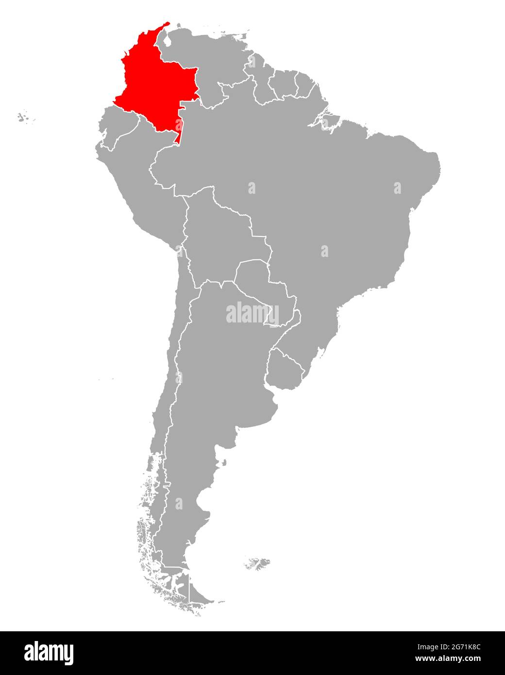 Map of Colombia in South America Stock Photo - Alamy