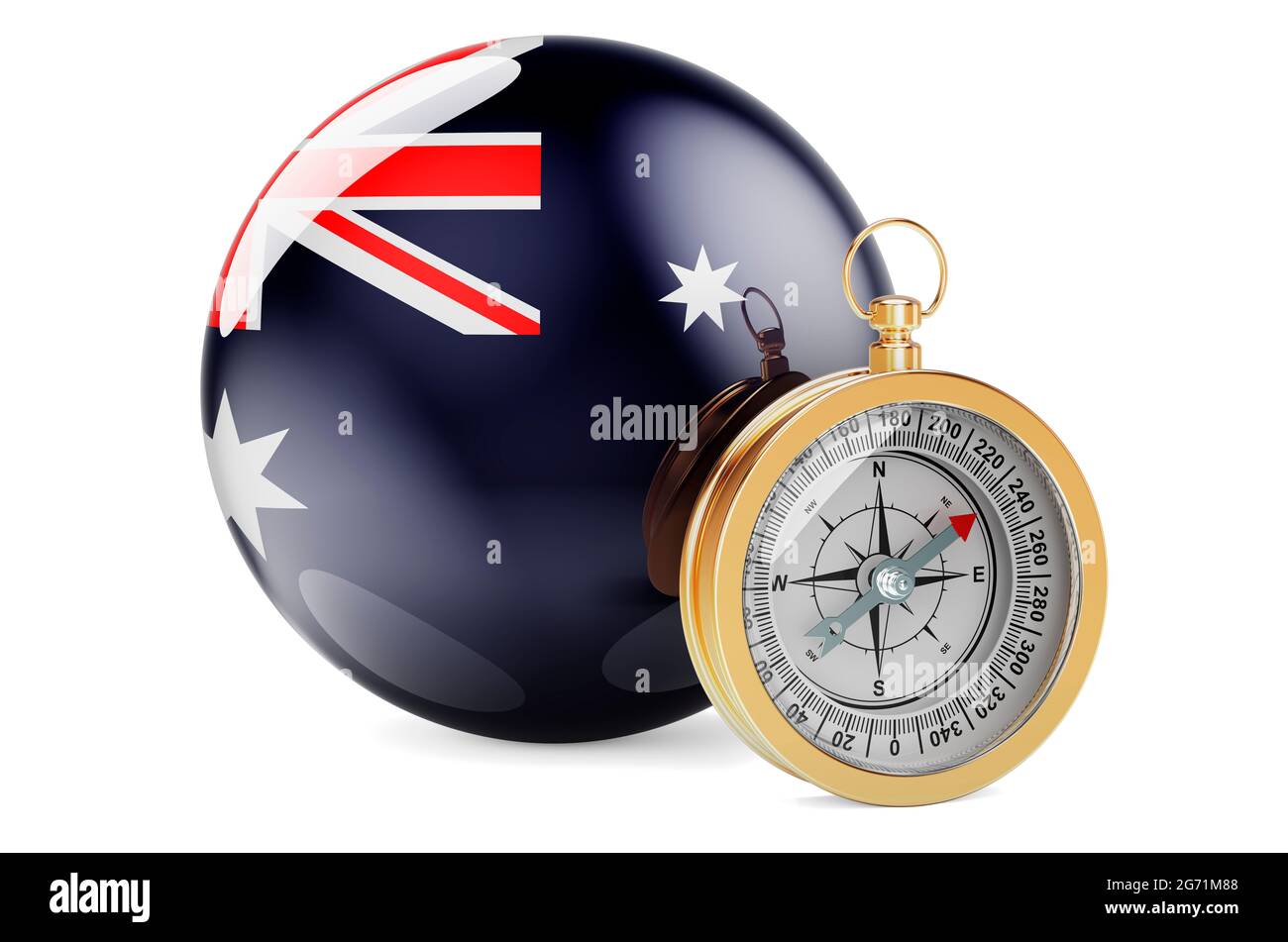 Compass with Australian flag. Travel and tourism in Australia concept ...