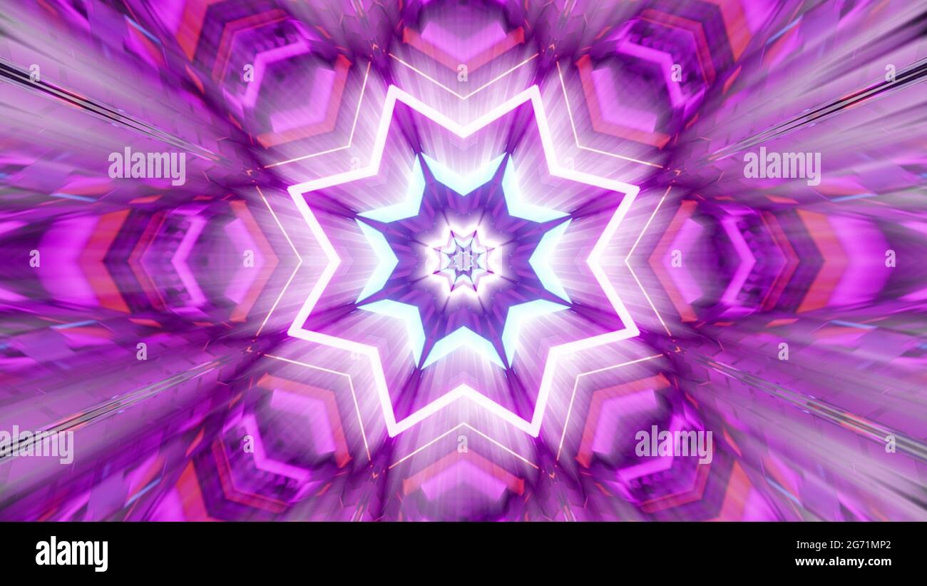 Star shaped tunnel with neon light 4K UHD 3D illustration Stock Photo ...