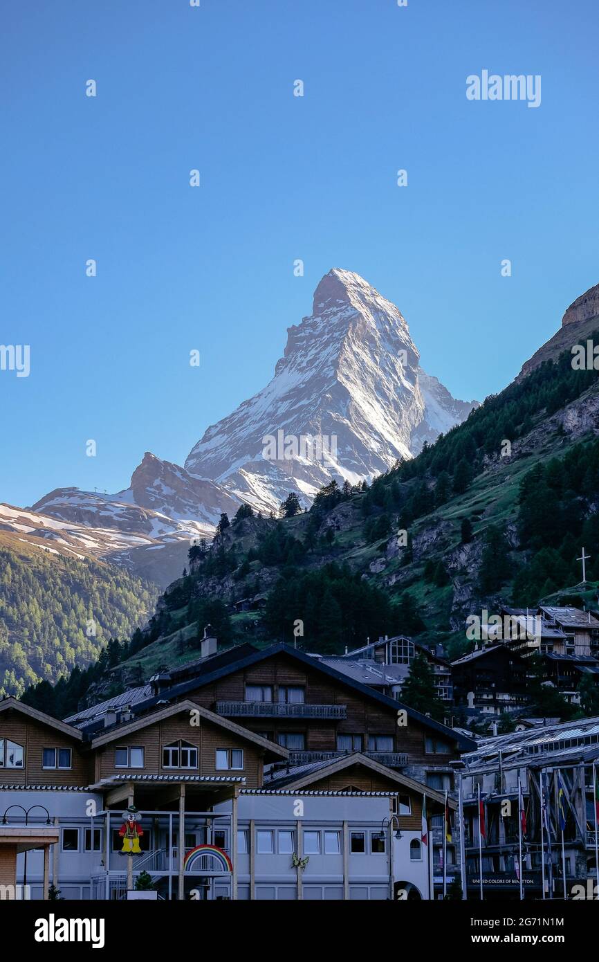 The Mighty and Beautiful Matterhorn Peak, View from Zermatt - The ...