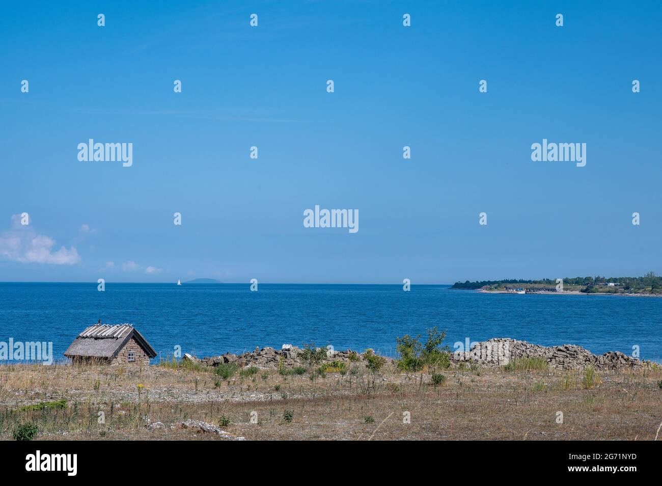 Characteristic landscape on the northwest coast of Swedish Baltic Sea ...