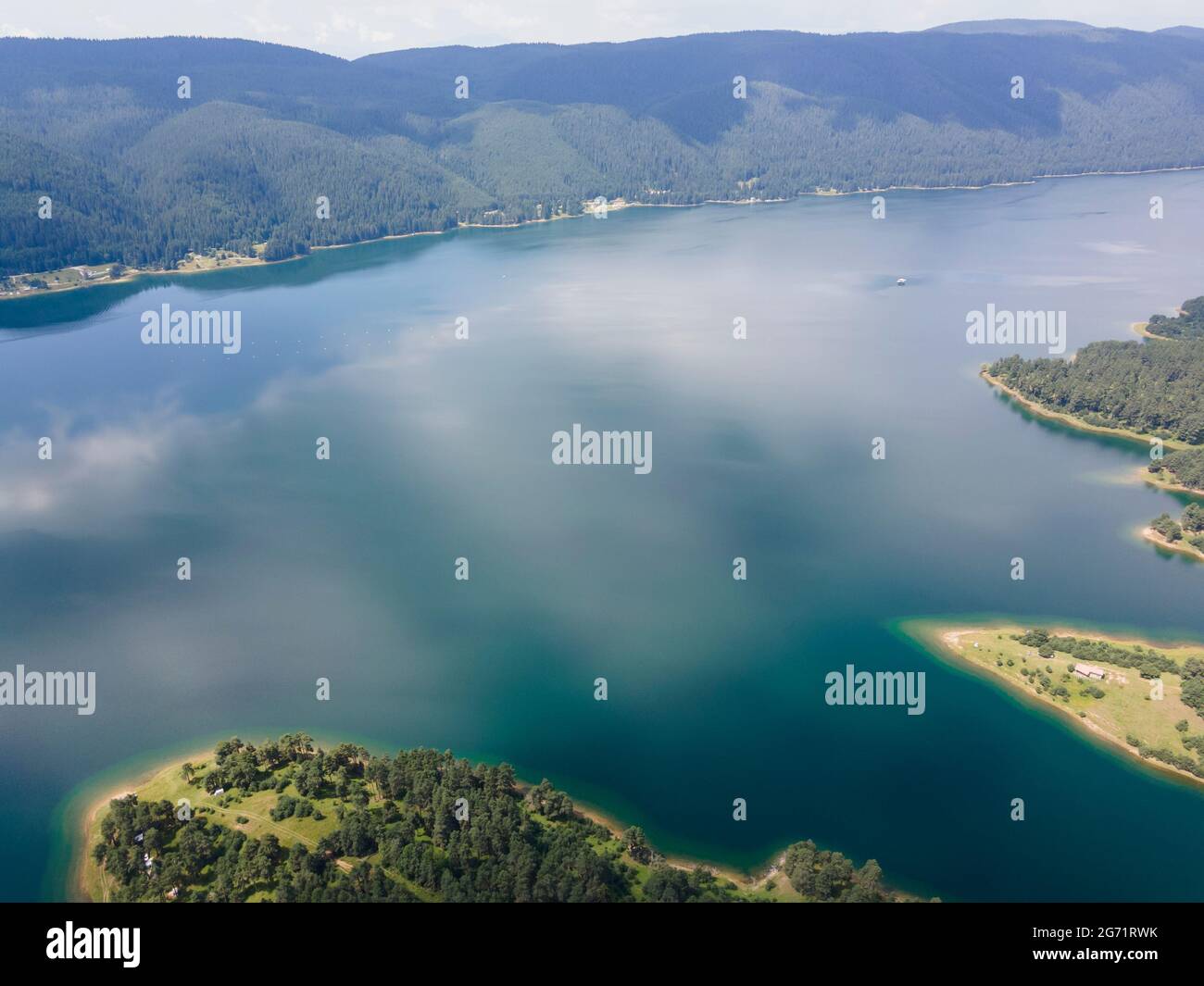 Amazing Aerial view of Dospat Reservoir, Smolyan Region, Bulgaria Stock ...