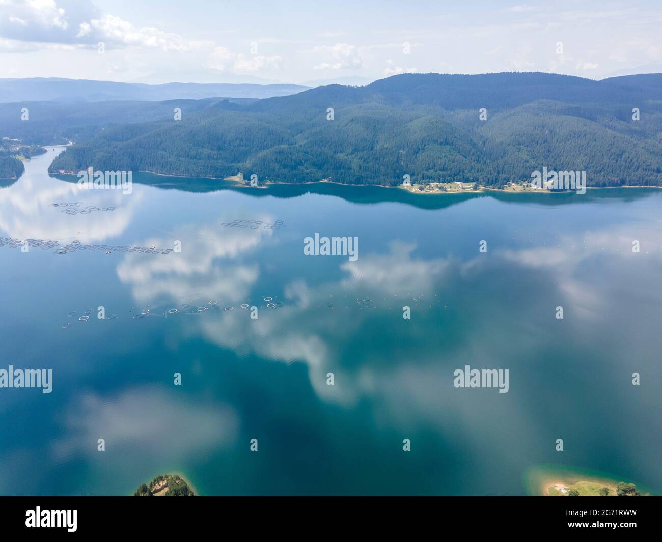 Amazing Aerial view of Dospat Reservoir, Smolyan Region, Bulgaria Stock ...