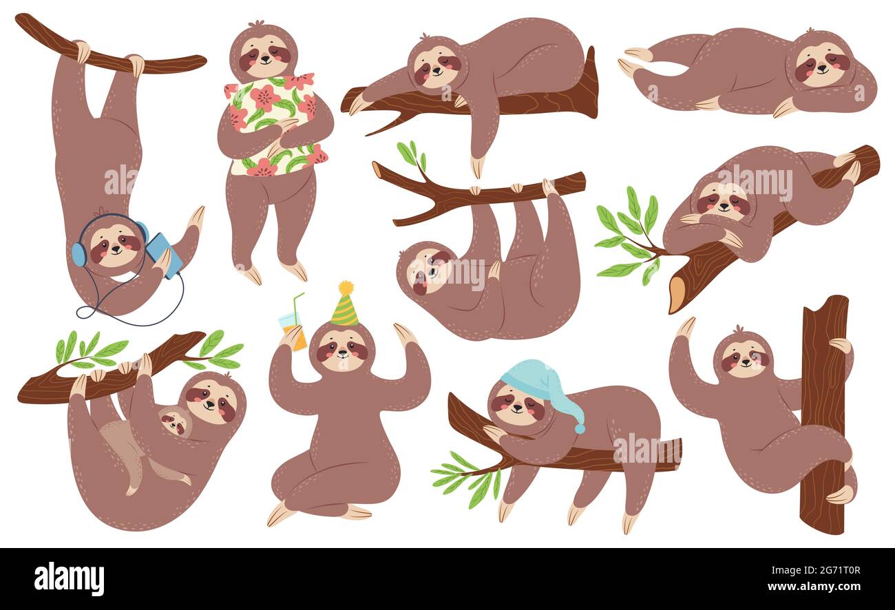 Sloths africa Stock Vector Images - Alamy