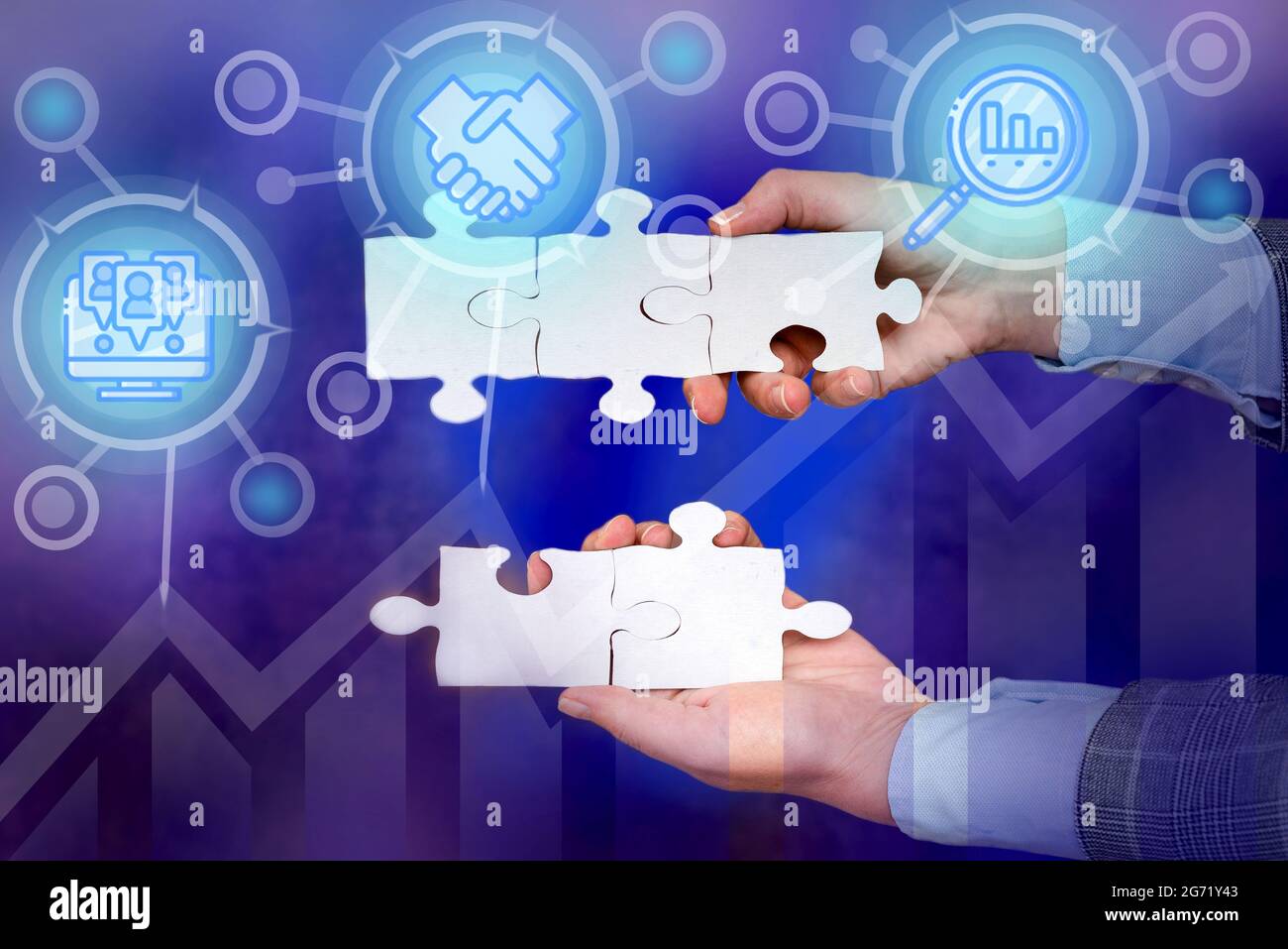 Hand Holding Jigsaw Puzzle Piece Unlocking New Futuristic Technologies ...