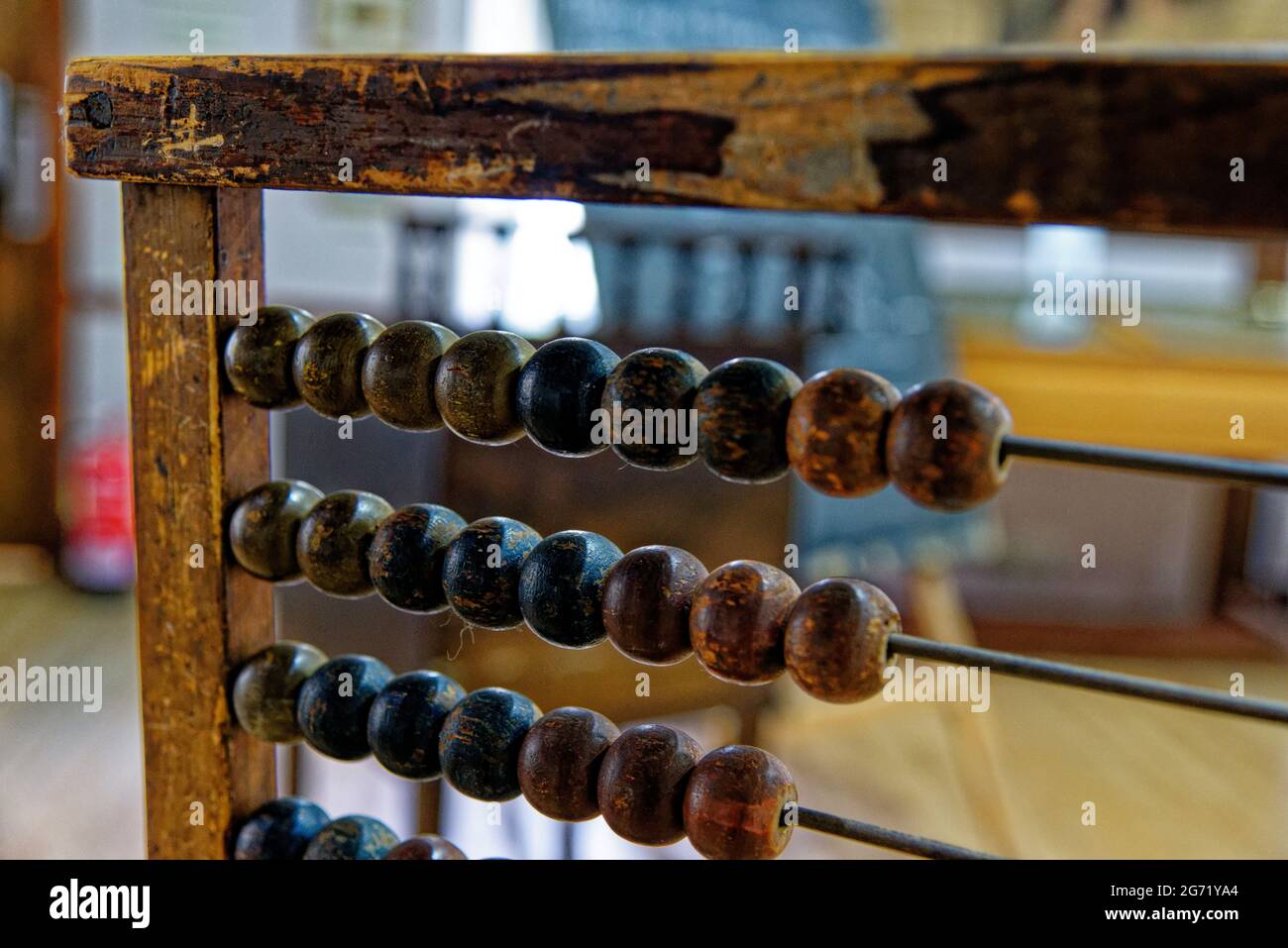 Old Abacus inside the Lady Waterford Hall old School in village of Ford ...