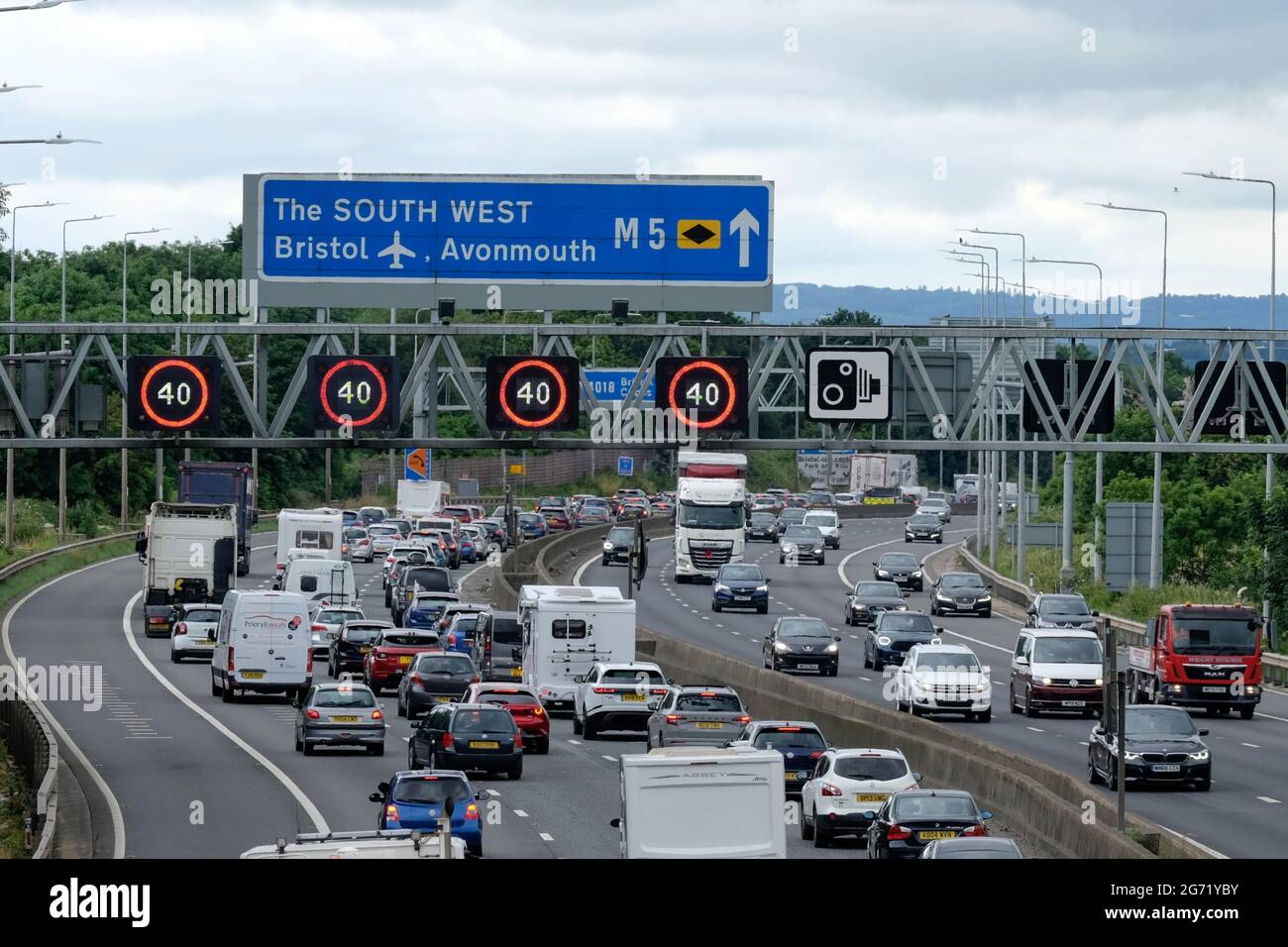 Bristol, UK. 10th July, 2021. Highways England report average speeds ...
