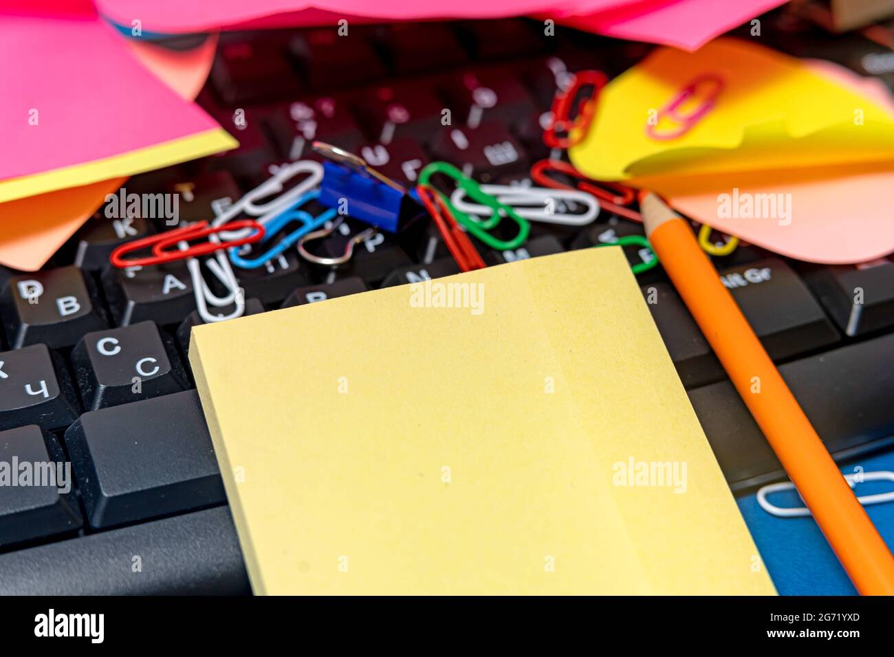 Multiple Assorted Collection Office Stationery Photo With Pens Pencils ...