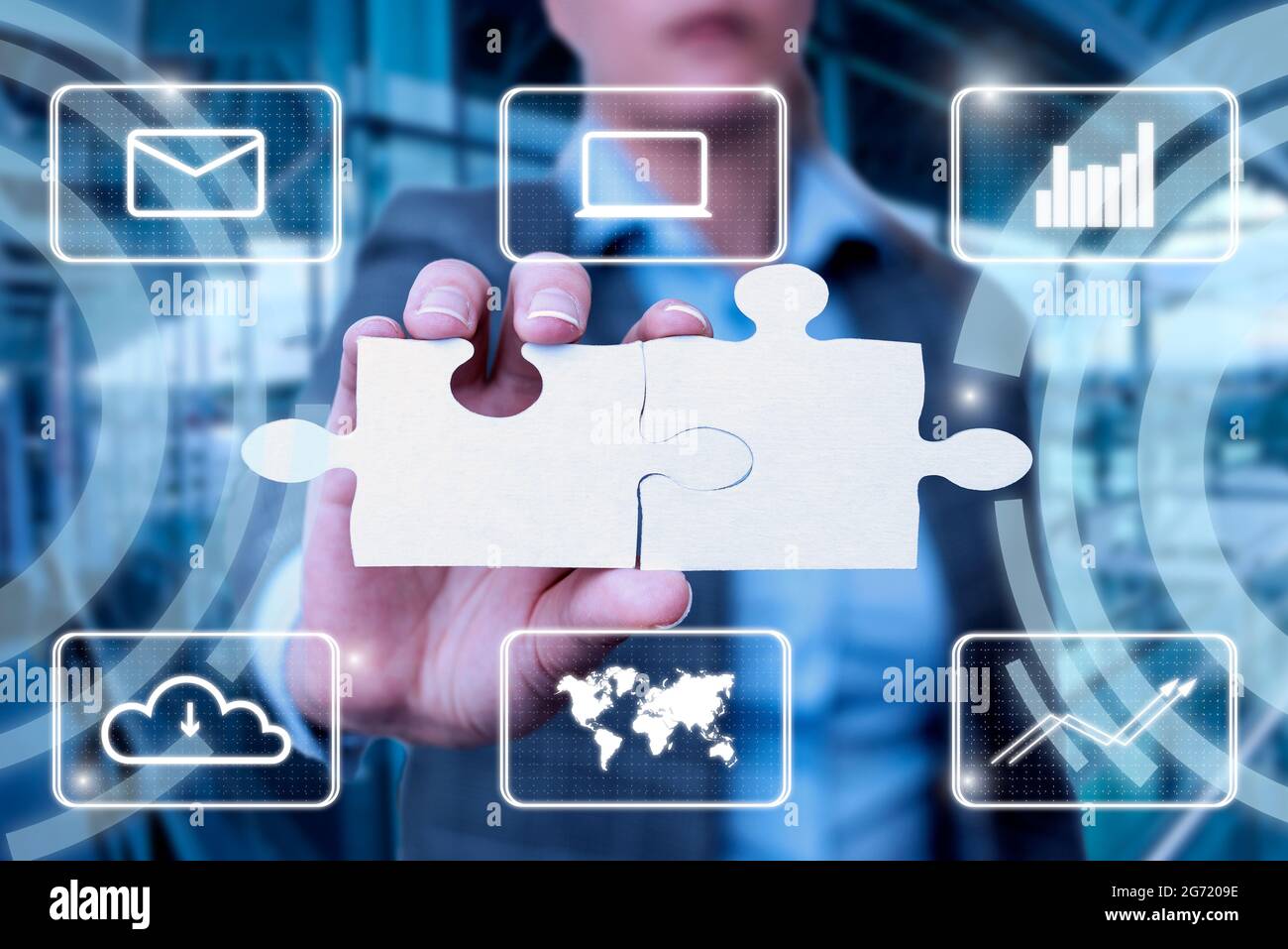 Ideas puzzle showing concepts innovation hi-res stock photography and images - Alamy