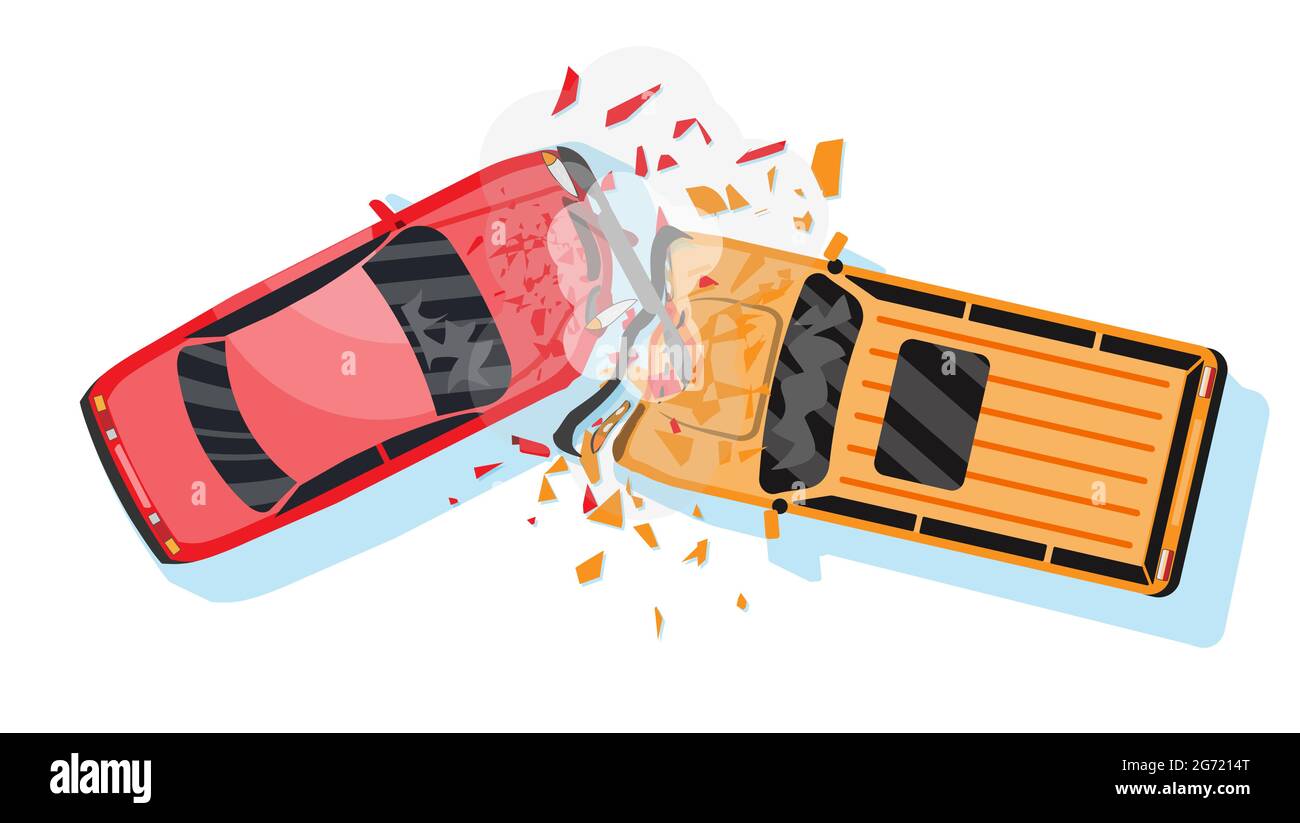 Car crash two cars Stock Vector Images - Alamy