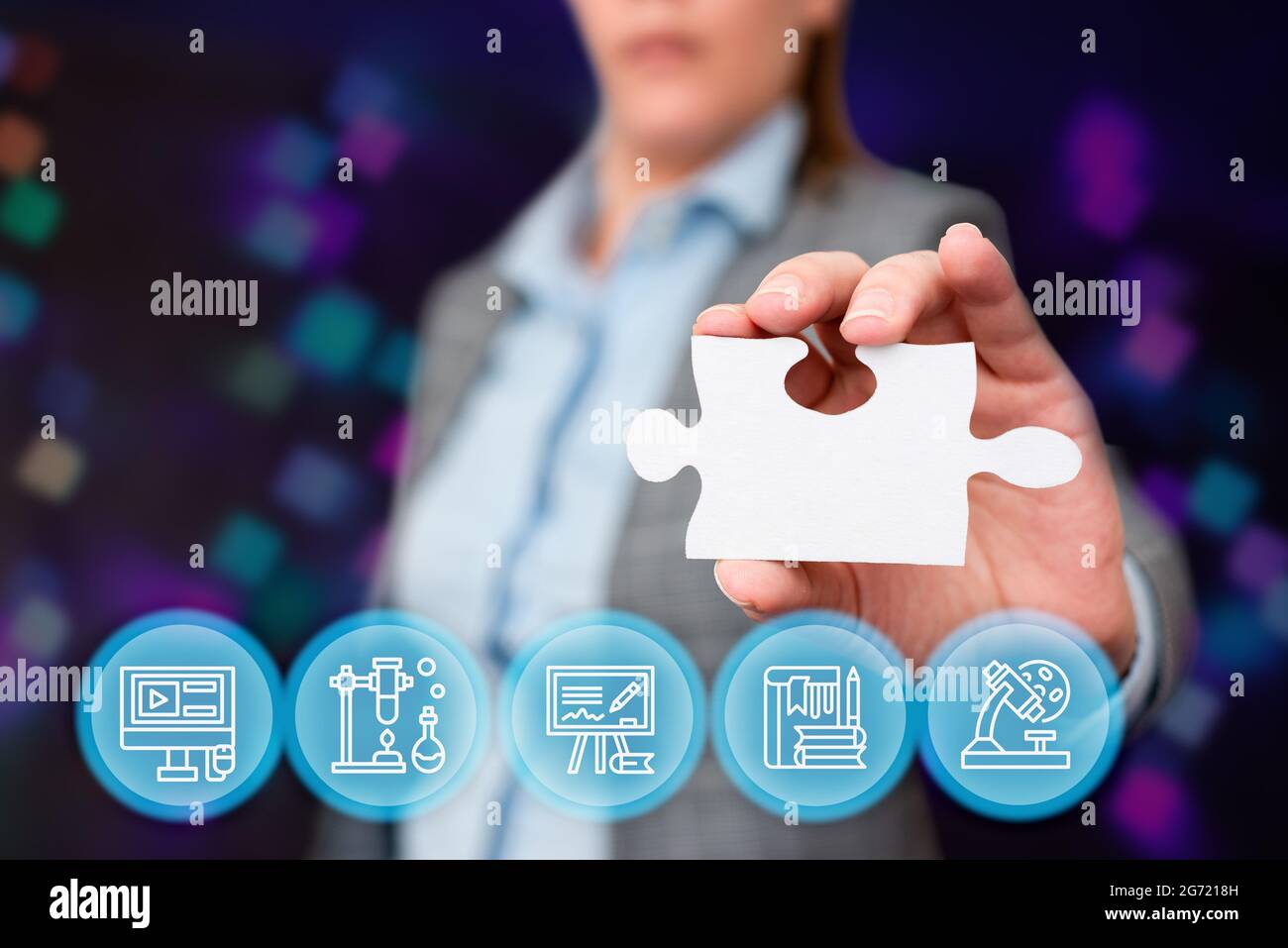 Ideas puzzle showing concepts innovation hi-res stock photography and ...