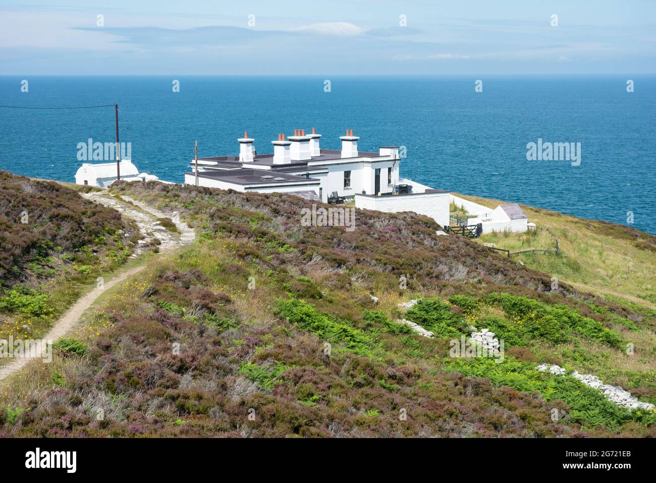 North Stack on Holy Island Anglesey Wales is a 19th century fog warning ...
