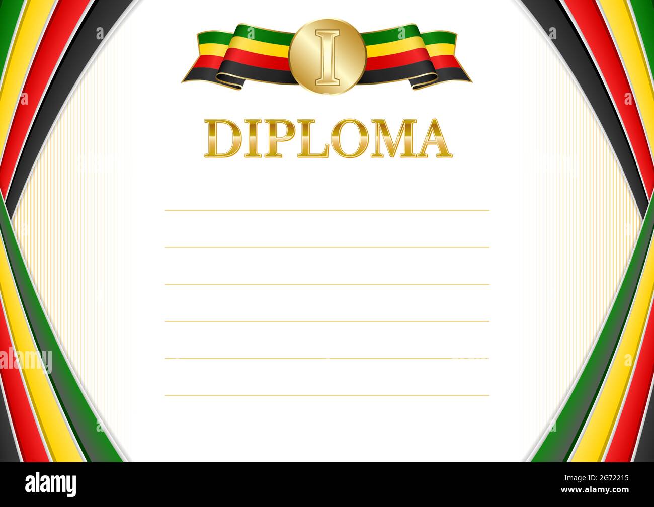 Horizontal frame and border with Zimbabwe flag, template elements for ...