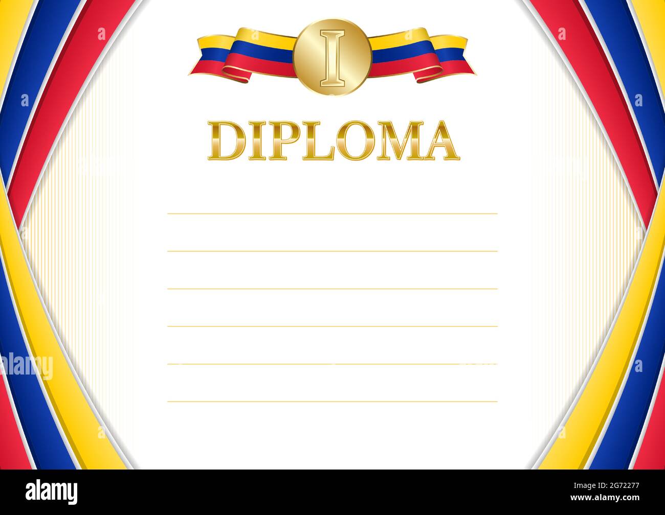 Horizontal frame and border with Venezuela flag, template elements for ...