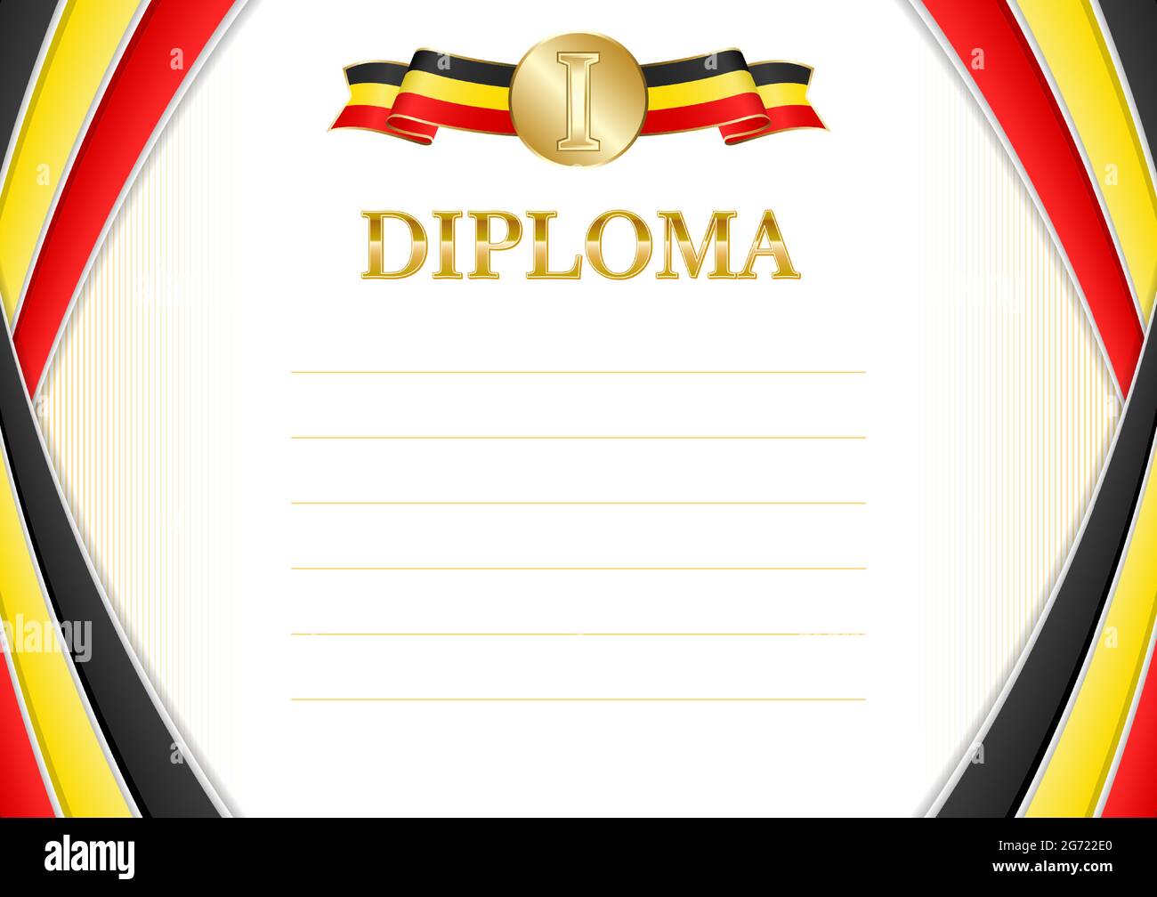 Horizontal frame and border with Uganda flag, template elements for ...