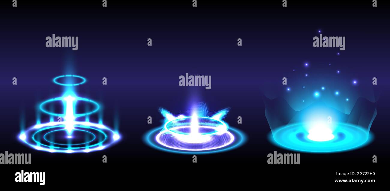 Hologram portal of science futuristic. Sci-fi digital hi-tech ...