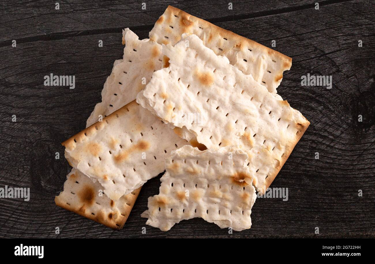 Elements of the Holy Communion or Lords Supper on a Dark Wood Table ...