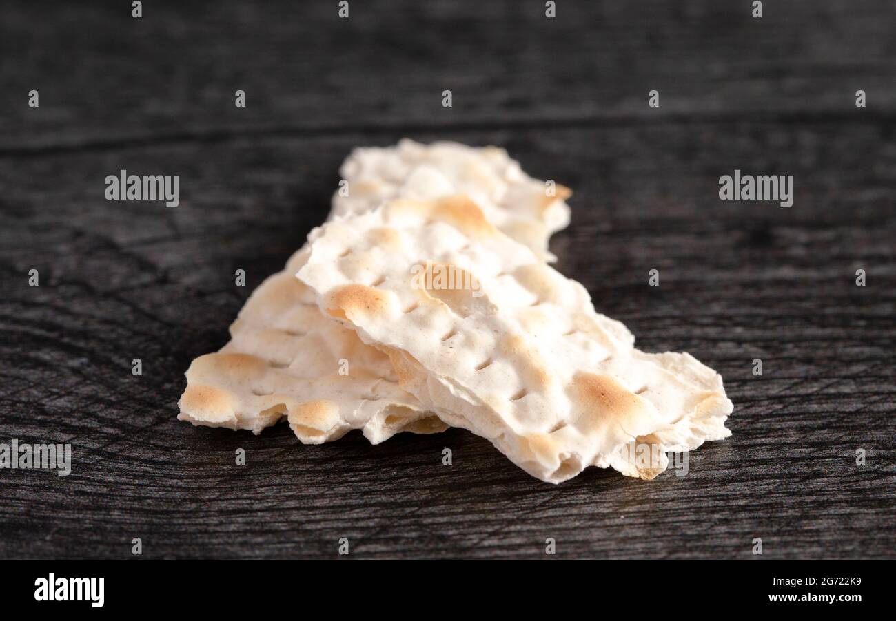 Elements of the Holy Communion or Lords Supper on a Dark Wood Table ...