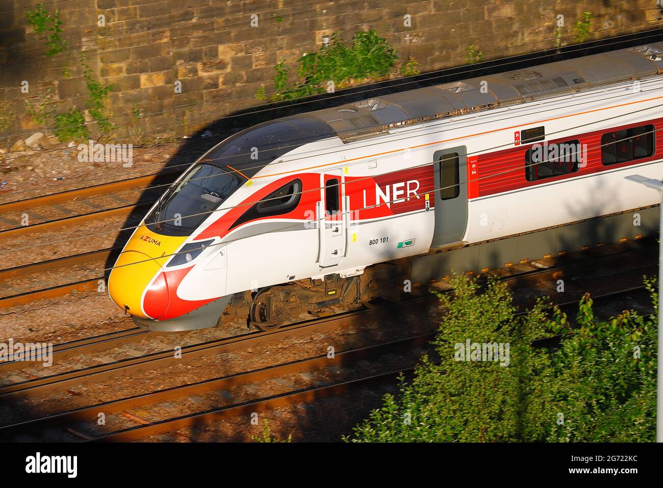 LNER Azuma Train in Leeds Stock Photo - Alamy