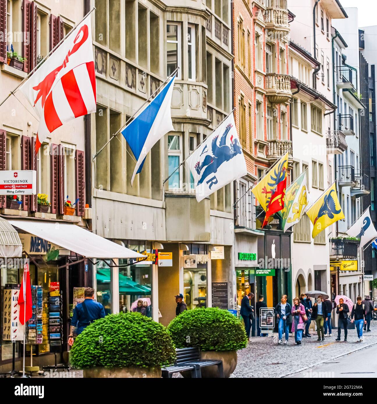 Shopping streets and historic Old Town buildings, shops and luxury ...