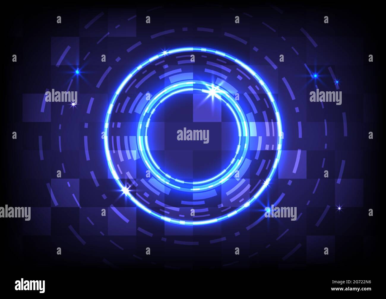 Abstract hologram hi-tech lines and neon light background. Virtual ...