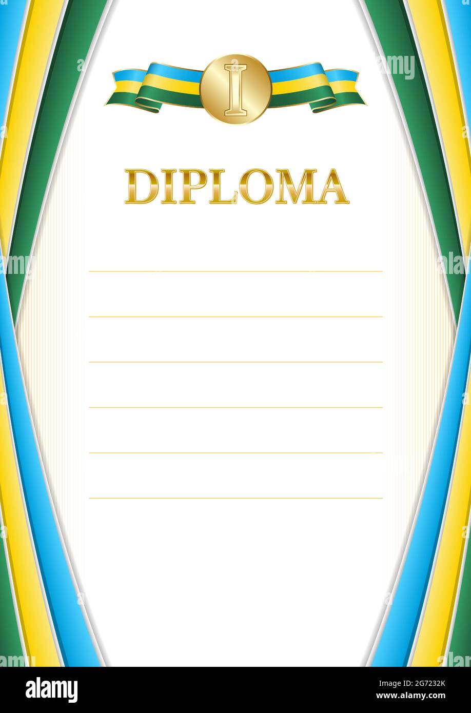 Vertical frame and border with Rwanda flag, template elements for your ...