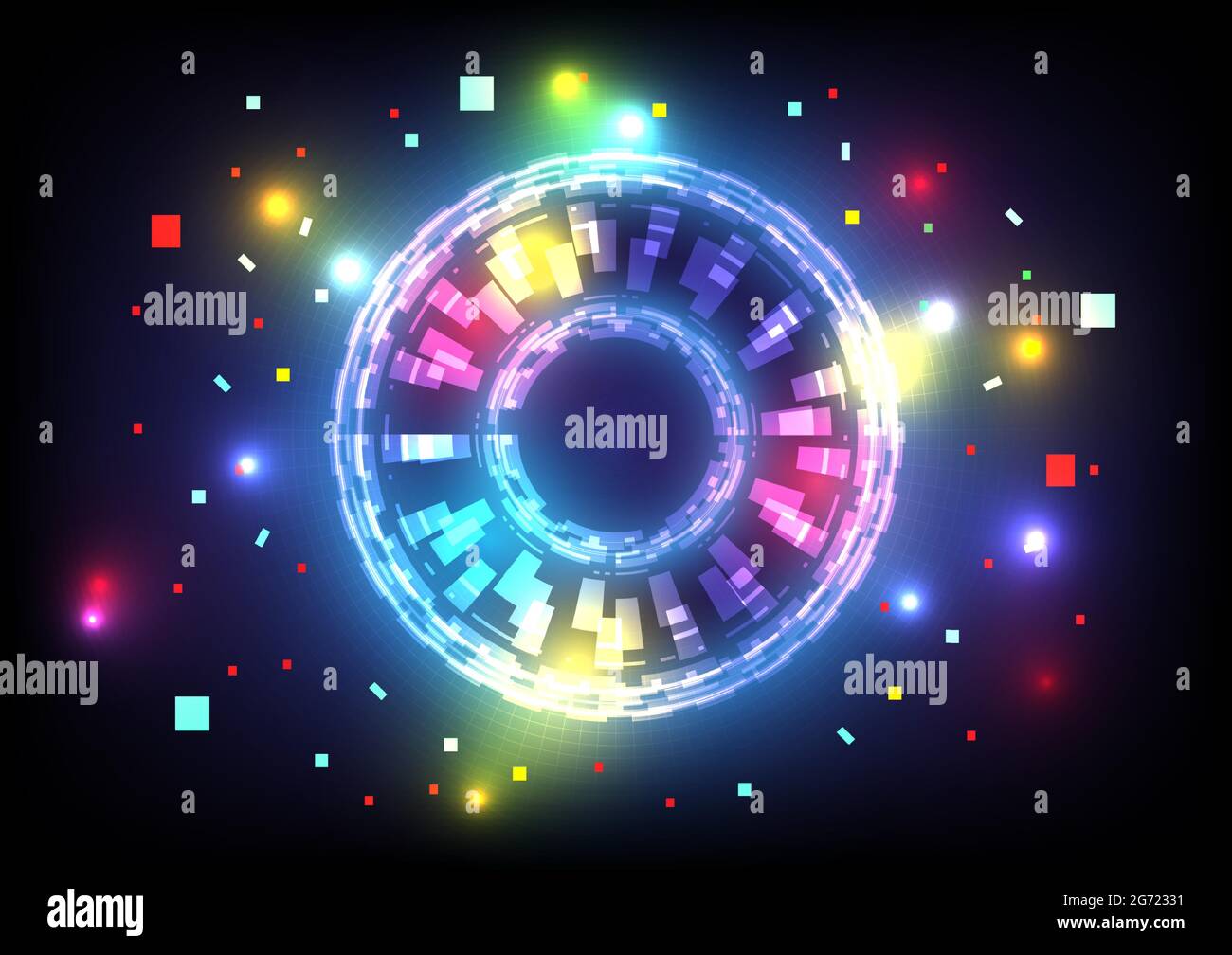 Element of computer data. Abstract hologram hi-tech background. Virtual ...