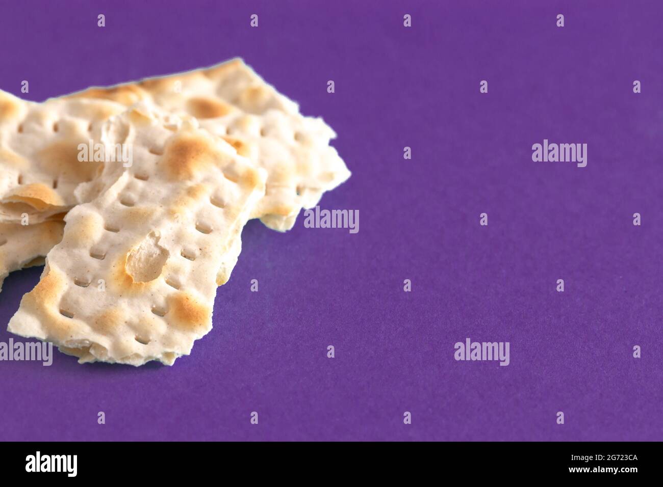 Elements of the Holy Communion or Lords Supper on a Purple Table Stock ...