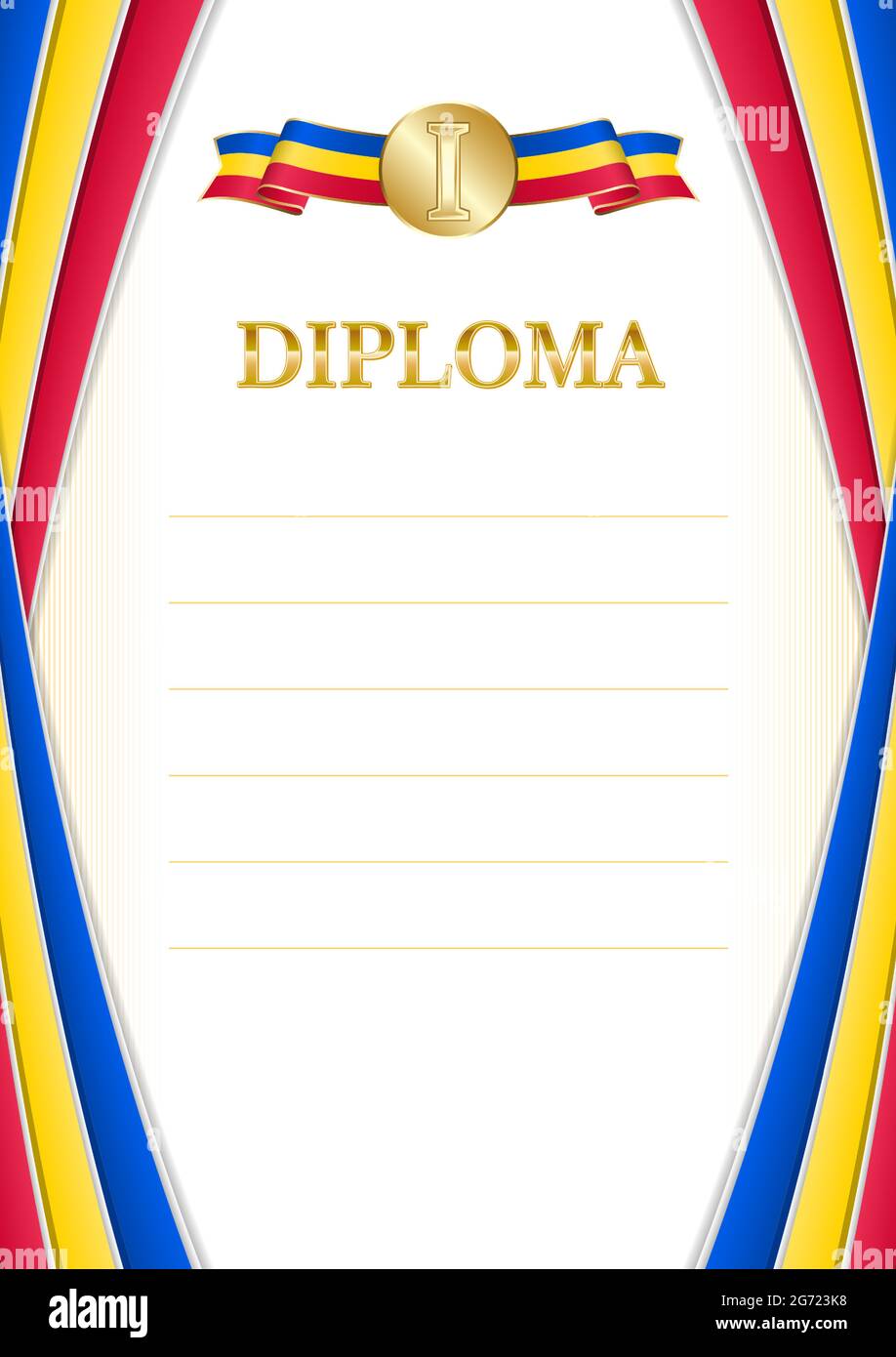Vertical frame and border with Moldova flag, template elements for your ...