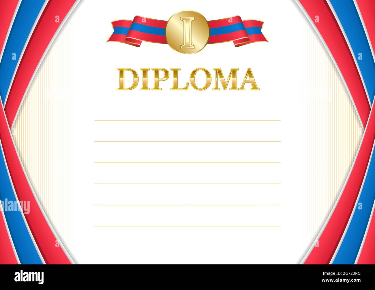 Horizontal frame and border with Mongolia flag, template elements for ...