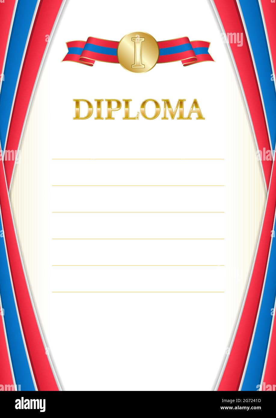Vertical frame and border with Mongolia flag, template elements for ...