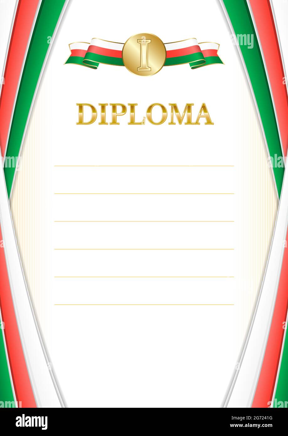 Vertical frame and border with Madagascar flag, template elements for ...