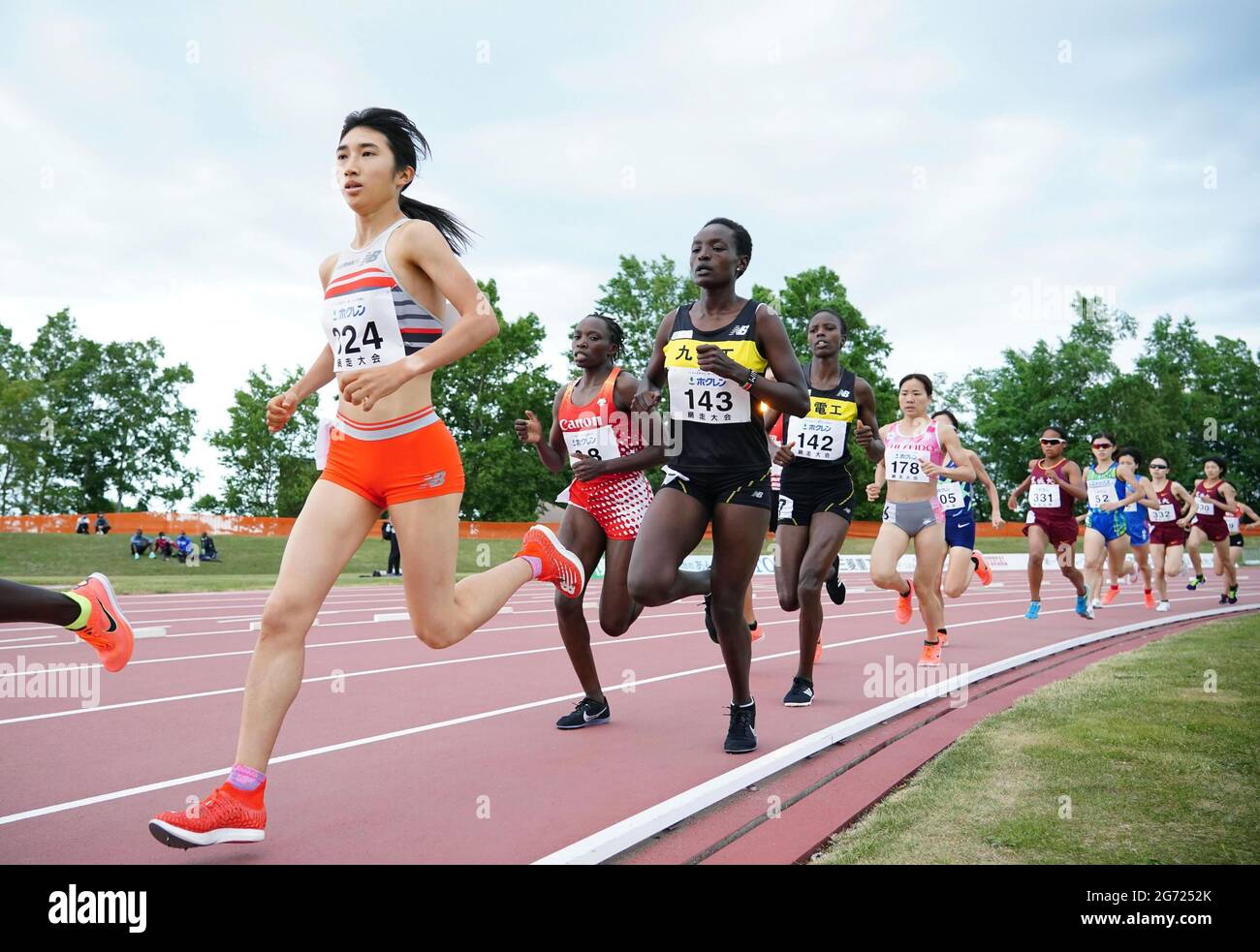 Abashiri, Japan. 10th July, 2021. Nozomi Tanaka (front) competes in the ...