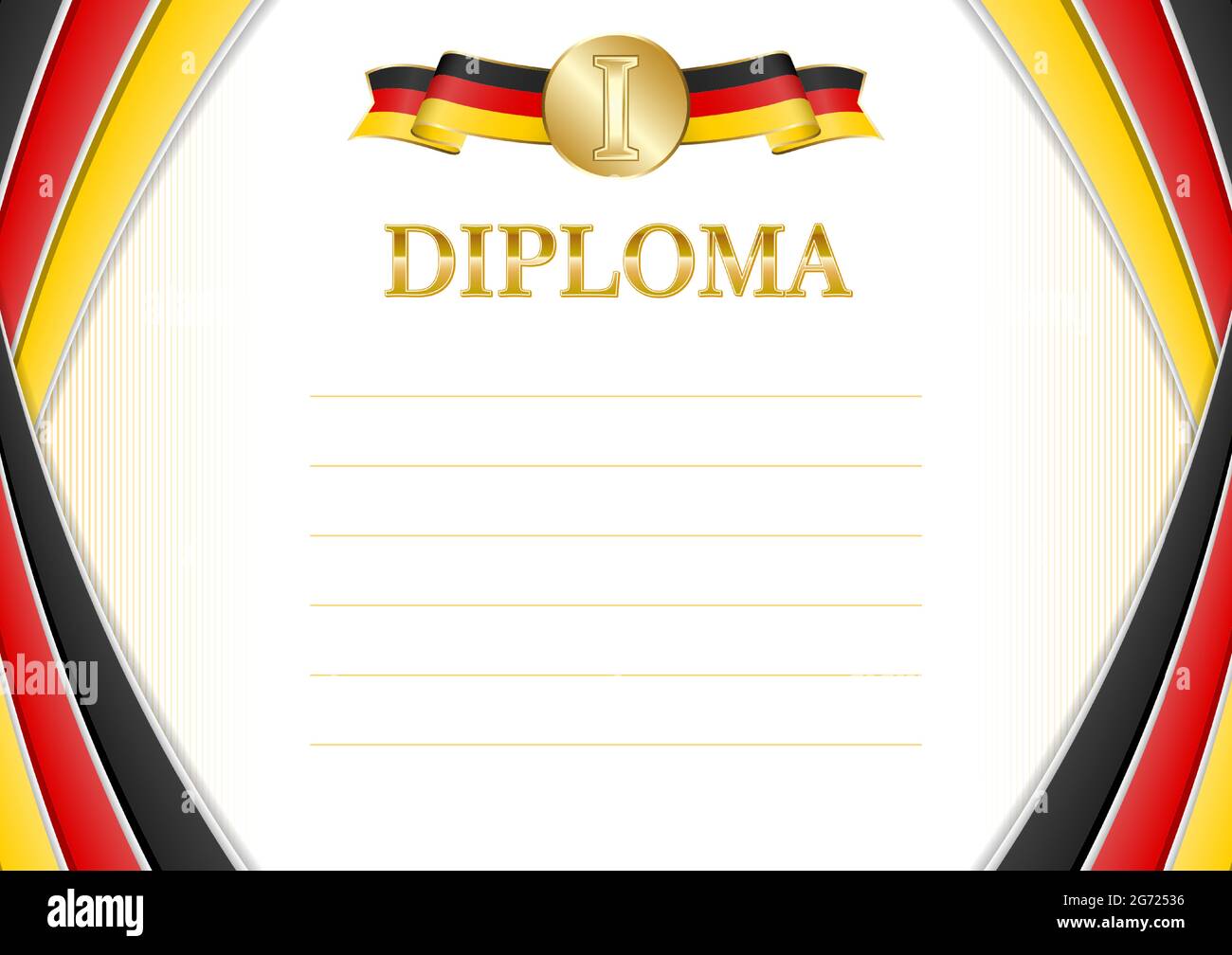 Horizontal frame and border with Germany flag, template elements for ...