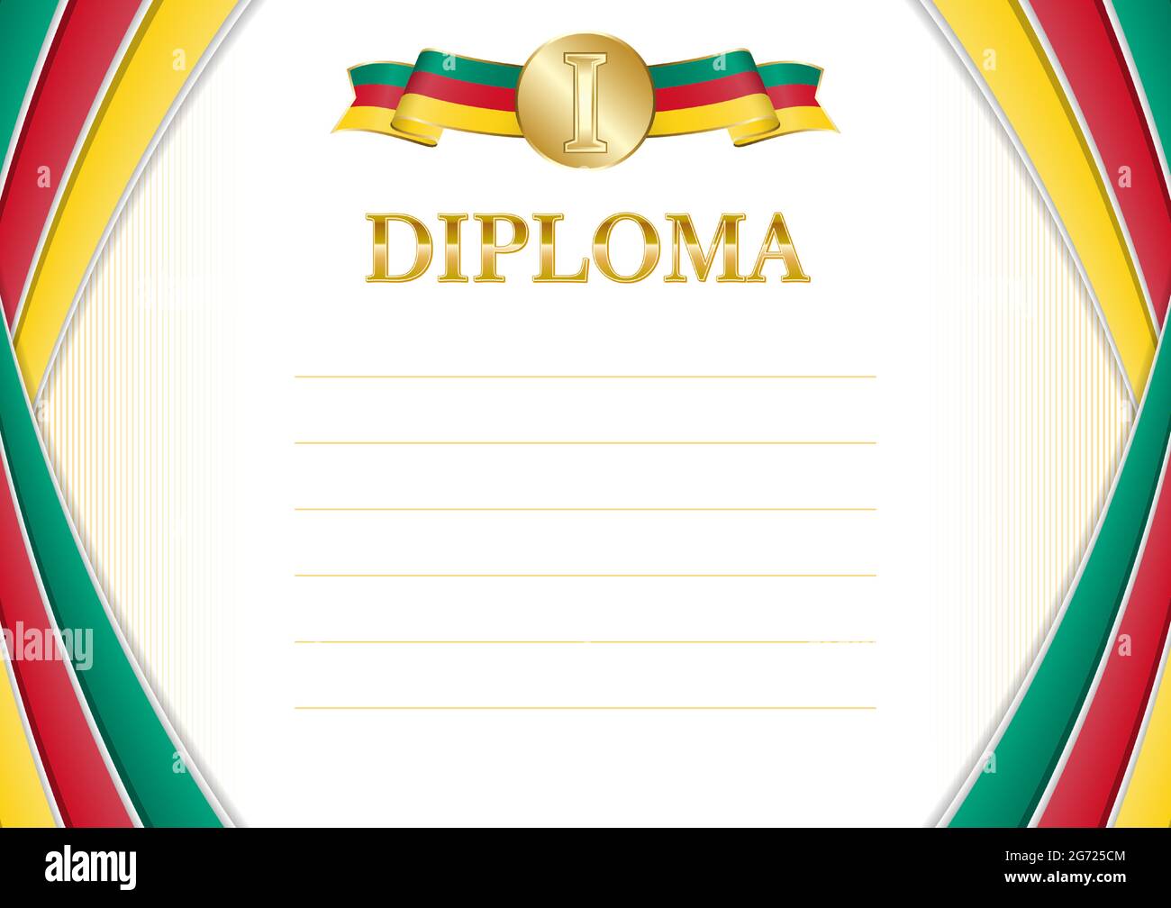 Horizontal frame and border with Cameroon flag, template elements for ...