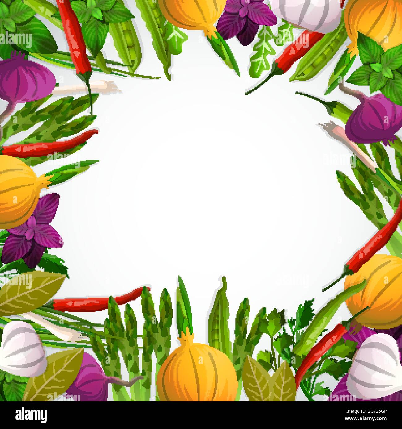 Border Design Fresh Vegetables Illustration High Resolution Stock ...