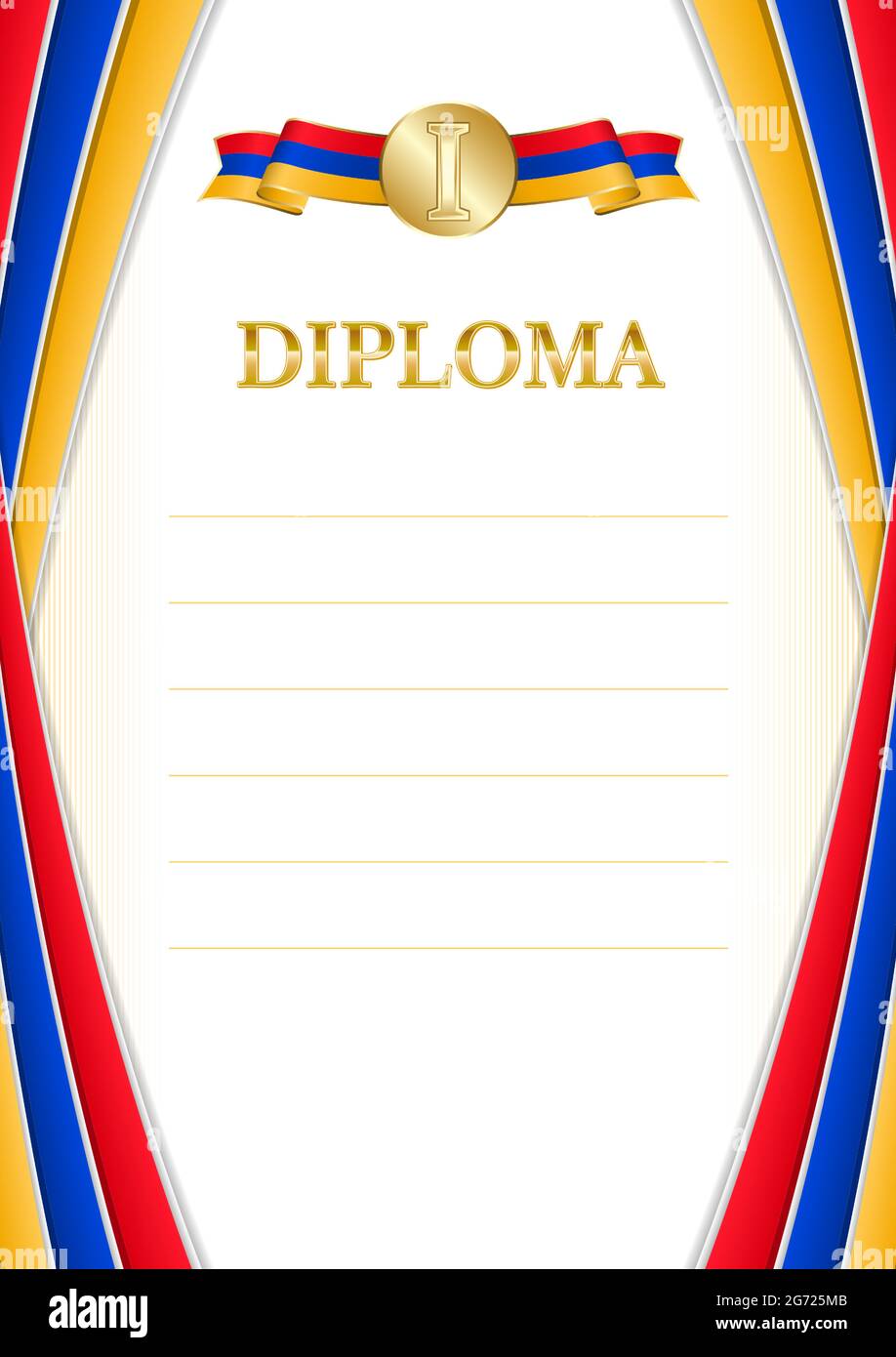 Vertical frame and border with Armenia flag, template elements for your ...