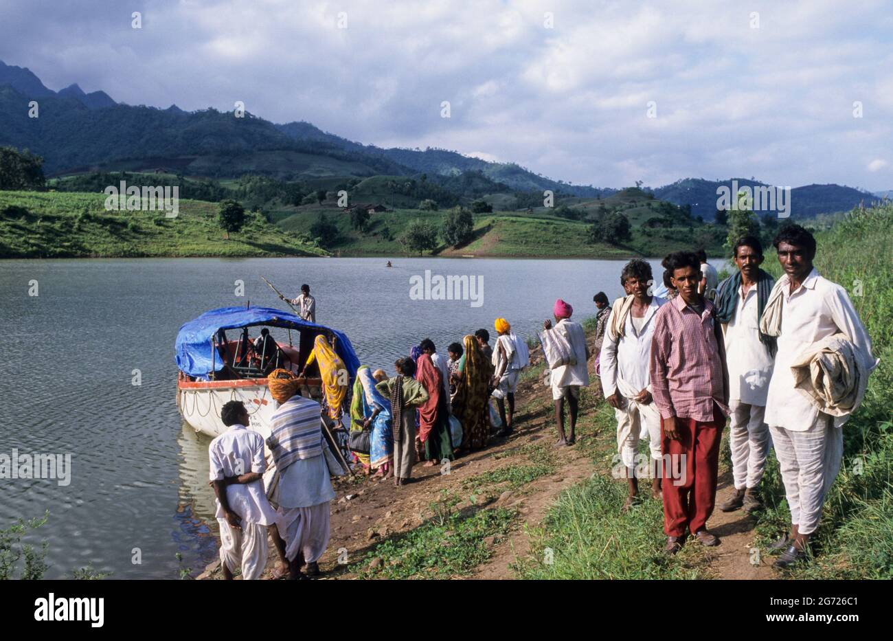 INDIA, Narmada river and dams, reservoir of Narmada dam Sardar Sarovar ...