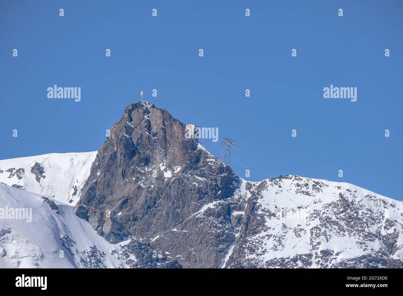 Klein Matterhorn Peak with the Cable Car and Station - the highest ...