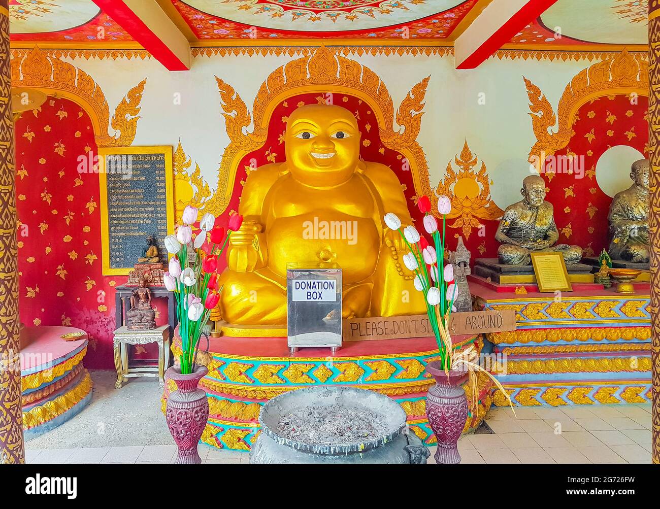 Fat golden buddha statue wat hi-res stock photography and images - Alamy